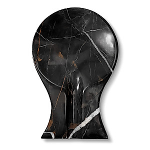 TheWolfard Luxury Handmade Black and Gold Marble Spoon Rest for Kitchen Counter, Best Spatula Holder for Kitchen Accessories & Housewarming Gifts., 6x8x0.75