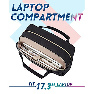 Travel Duffle Bag, BAGSMART Weekender Overnight Bag for Women Large Carry On Bag with Laptop Compartment, Shoes Bag (Black)