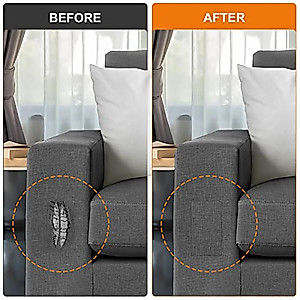 2 PCS Fabric Repair Patch - 8 x 11 Inch Self-Adhesive Canvas Patches for Furniture, Couch, Sofas, Car Seats, Chairs - Linen Repair Kit With Tape - Dark Grey