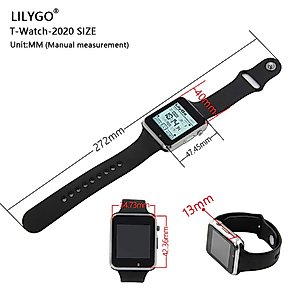 youyeetoo ESP32 T-Watch-2020 with 1.54 Inch Touch Display and programmable Wearable Environmental Interaction