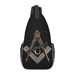 FYCFSLMY Master Mason Masonic Outdoor Cross-body Shoulder Bag, Unisex Backpack For Women Men Young Hiking Travel