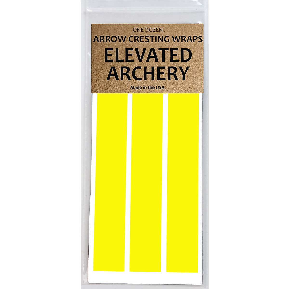 Elevated Archery Small Diameter Arrow Cresting Wraps for Carbon Shafts - Pack of 12 (Neon Yellow, 4")