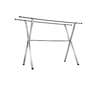 Drying Rack Stainless Steel Floor Folding X-Type Double Pole Clothes Pole Indoor and Outdoor Balcony Telescopic FANJIANI (Color : A)