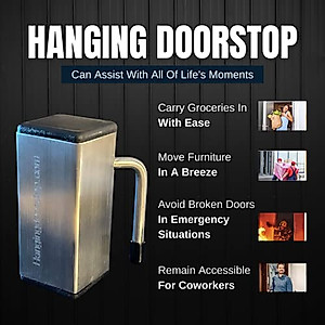 Hanging Doorstop Silver Hanging Door Stopper | Open Doors at 90 Degrees | Heavy Duty, Easy to Install On The Hinge, Durable, Safe for Kids & Pets | Perfect for Office & Home (The Best)