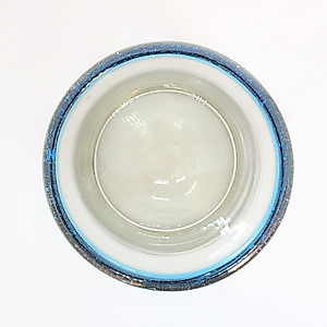 MexHandcraft Aqua Blue Rim 20 oz Tall Iced Tea Glasses, set of 6, Mexican Handmade Glassware, Recycled Glass, Lead & Toxin Free (Tall Iced Tea)