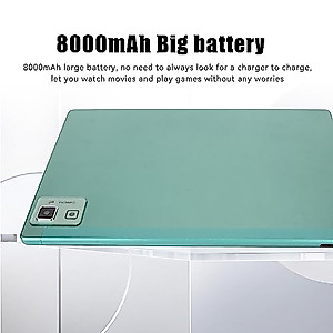 jerss HD Tablet Octa Core CPU Gaming Tablet 3 Card Slots 10.1 Inch FHD for Travel (US Plug)