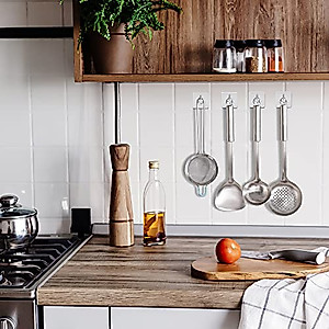 Eowihor Heavy Duty Wall Hooks, Self Adhesive Hook, Robe Hook Stainless Steel, Ideal for Bathroom and Bedroom 4-Packs Silver