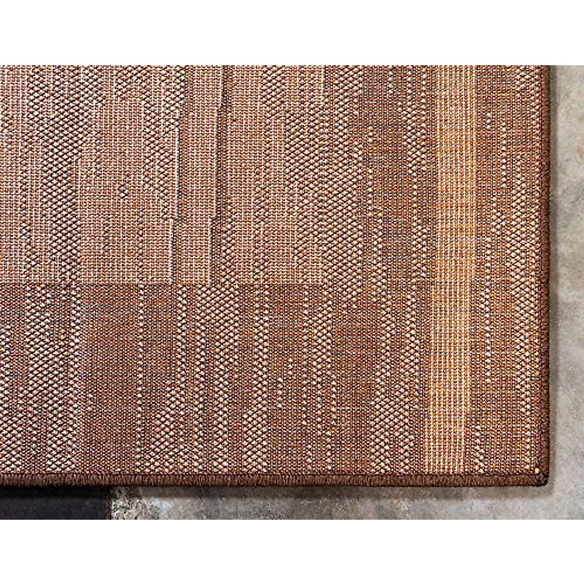 Unique Loom Autumn Collection Modern Contemporary Casual Abstract Area Rug, Rectangular 9' 0 x 12' 0, Brown/Beige Border