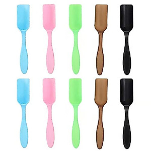 Qioly 10 PCS Plastic Mini Gardening Shovel Spoons Soil Scoops, Cultivation Digging Transplanting Tools for Succulents Potted Flowers, Bath Salt Spoons/ Washing Powder Scoops/ Loose Tea-Leaf Scoops