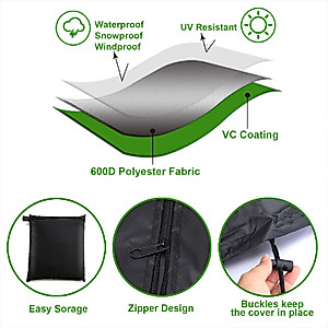 INMUA Standup Patio Heater Cover, Heavy Duty 600D Oxford Fabric Waterproof Heater Cover for Outdoor Heater, Anti-UV, Windproof (34"x19"x95")