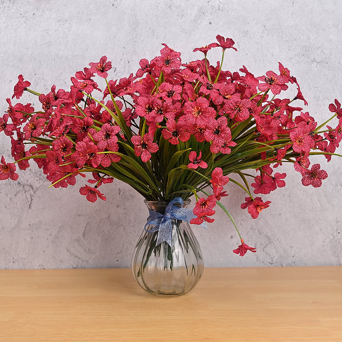 20 Bundles Artificial Flowers Outdoor Fake Flowers UV Resistant No Fade Faux Plastic Garden Porch Greenery Shrubs Window Box Decorating,Wedding Flower,Aisle Table Centerpiece Party (Rose)