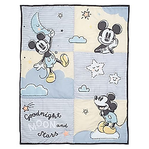 Lambs & Ivy Disney Baby Moonlight Mickey Mouse 3-Piece Nursery Crib Bedding Set