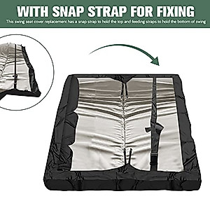 Outdoor Swing Cushion Cover Patio Swing Cushion Replacement 3 Seater Swing Seat Cushion Cover Waterproof Dust Proof for Courtyard Garden Swing Chair Protection Cover-59x59x4inches (Black)