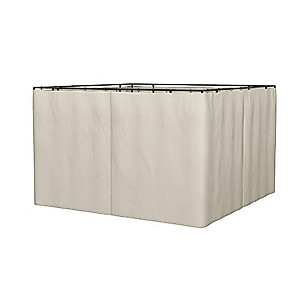 Outsunny 10' x 12' Gazebo Sidewall Set with 4 Panels, Hooks/C-Rings Included for Pergolas & Cabanas, Beige