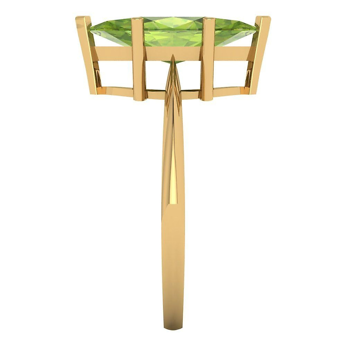 Clara Pucci 2.50 ct Marquise Cut Solitaire Natural Peridot Engagement Wedding Bridal Promise Anniversary Ring 18K Yellow Gold Size 3.5