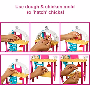 Barbie Doll & Playset, Hatch & Gather Egg Farm with Hatching Molds & Dough, Chicken Coop, 10 Animals & Accessories, Brunette Doll