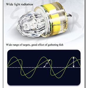 Edearkar LED Fishing Light Underwater 10-Pack Deep Drop Lights Waterproof Diamond Tubular Underwater Colorful Fishing Lure Light Attractants for Tuna Swordfish