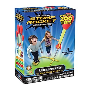 Stomp Rocket Ultra Rocket Launcher for Kids, 4 Rockets - Fun Backyard & Outdoor Kids Toys Gifts for Boys & Girls - High Flying Toy Foam Blaster Set - Multi-Player Adjustable Launch Stand