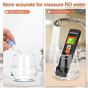 UIUZMAR Digital pH Meter for Water Accurate pH Tester with Plus Temperature Reading Outstanding Stable pH Reader for Checking Aquarium Water Hydroponic Nutrients Hot Tub Swimming Pool