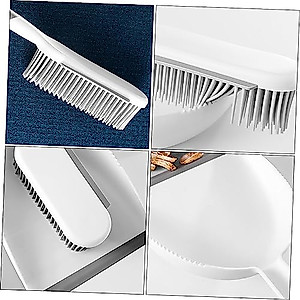 Healeved 2 Pcs Set Household Multifunctional Cleaning Brush Multi-use Cleaning Mini Broom Dust Pan and Brush Tiny Broom Dustpan Mini Dust Pan Broom Dustpan Cleaner Desktop Broom White