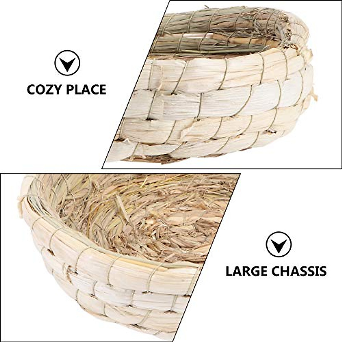 balacoo 2pcs Handwoven Pigeon Birds Nest Natural Straw Woven Incubation Bed Courtship Breeding House for Pigeon Budgie Parakeet Cockatiel