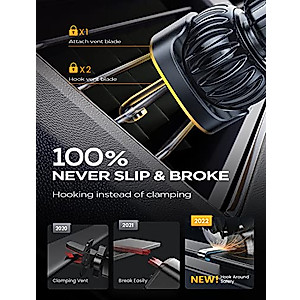 AINOPE Car Phone Holder Mount 2023 Gravity Vent Phone Mount For Car With Extention&Short Air Vent Clip Never Blocking Cell Phone Holder Mount For Car Vent Compatible With iPhone 14 Pro Max 13 and More