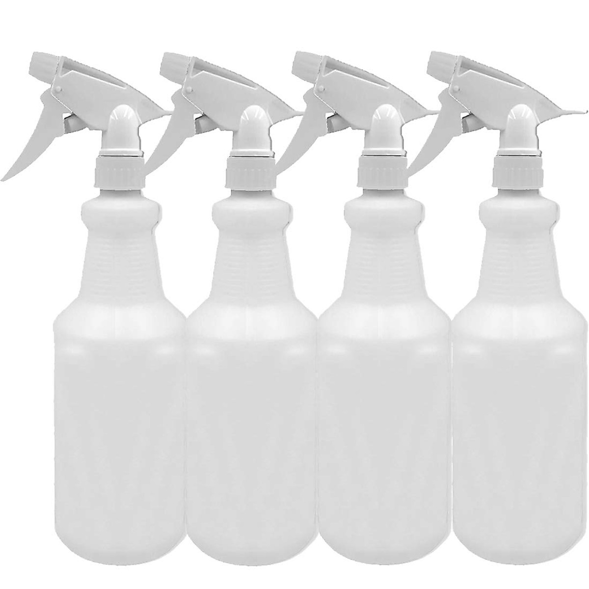 EZPRO USA Transparent Empty Spray Bottles 32 oz 4 Pack | Industrial Sprayer | Heavy-Duty Spray for Hair | Pet Grooming Cat Training | Auto Car Detailing | Cleaning Janitorial | 32 ounce Plant Mister