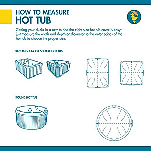 Duck Covers Essential Water-Resistant 86 Inch Square Hot Tub Cover Cap, Patio Furniture Covers