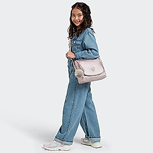 Kipling New Kichirou Metallic Lunch Bag Metallic Rose