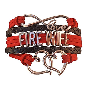 Infinity Collection Firefighters Wife Gift, Fire Wife Bracelet, Proud Firefighters Wife Charm Bracelet