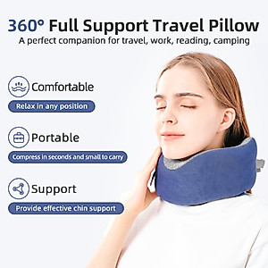 napz Travel Neck Pillow Memory Foam Neck Support, Cervical Pain Relief Contoured Pillows with Washable Cover & Adjustable Clasp for Traveling, Sleeping, Airplane, Car, Office