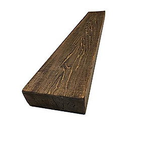 Wilson Rustic Farmhouse Shelf Solid Wood Beam - 3"x 7.5" - 8"x 48" Fireplace Mantel Shelf, Coffee (1 Piece)