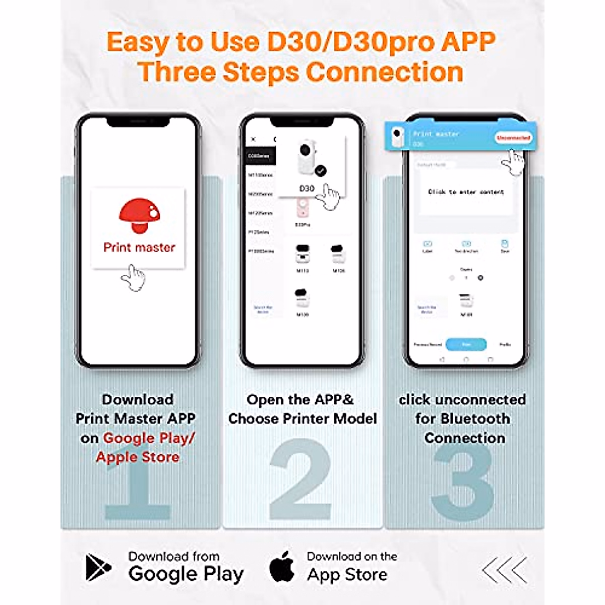 Memoqueen D30 Label Maker Machine with Tape - Bluetooth thermal Portable Mini Label Printer Labeler Sticker Maker Compatible with Phomemo D30 iOS&Android for home office organization,White