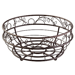 iDesign Twigz Wire Fruit Bowl Centerpiece for Kitchen and Dining Room Countertops, Tables, Buffets, Refrigerators, Bronze