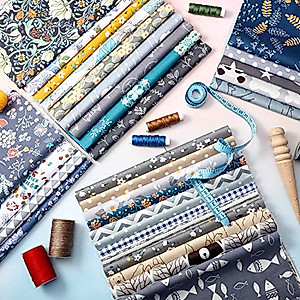 30 Pieces 10 x 10 Inches Fabric Printed Bundle Squares Floral Fabric Patchwork Sewing Quilting Bundles Assorted Pattern Fabric for DIY Scrapbook Craft Making