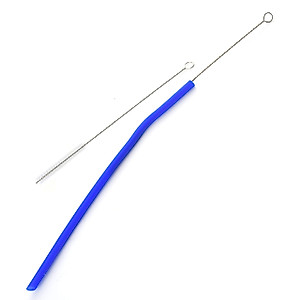 Norpro 471 Reusable Slim Silicone Drinking Straws with 2 Cleaning Brushes,