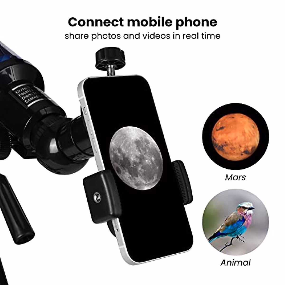 Telescope for Beginners,70mm Aperture 400mm AZ Mount Photography Tripod 17.9-47.6In Astronomical Refracting Telescope for Adults Kids, Portable Travel Telescope with Backpack Phone Adapter