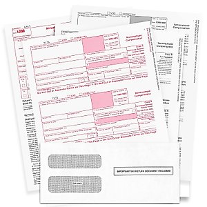 NextDayLabels - 1099-NEC Forms for 2024, 4-Part Tax Forms, Vendor Kit of 50 Laser Forms and 50 Self-Seal Envelopes, Forms Designed for QuickBooks, TFP and Other Accounting Software