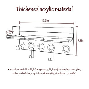 Floatant Wall Mount Holder Compatible with Dyson Airwrap Styler Supersonic Hair Dryer, 2 in 1 Blow Dryer Accessories Organizer Storage Rack for Curling Iron Wand Barrels Brushes Diffuser Nozzles
