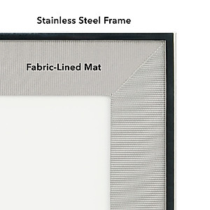 ABEL Stainless Steel Tabletop Photo Frame with Tempered Glass - Rectangular Shape, 4x6 Size, Nickel Plated Green, Includes Mat Board, Cardboard Backing and Backboard