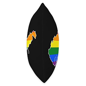 West Virginia Map USA State Rainbow Pride Flag West Virginia Map USA State Rainbow Flag Pride Month Throw Pillow, 16x16, Multicolor