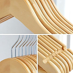 5Pcs Wooden Hangers, Smooth Finish Wooden Coat Hangers Practical Suit Wardrobe Storage Drying Rack Durable Closet Organizer(Yellow)