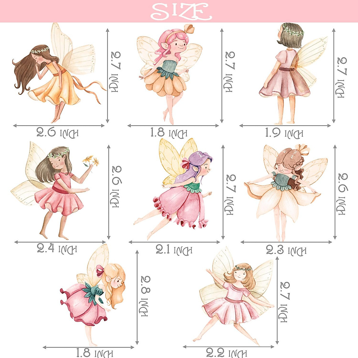Fairy Cupcake Toppers Flower Fairy Party Cupcake Toppers 24Pcs Fairies Party Cake Picks Garden Birthday Party Decorations for Elves Theme Baby Shower Supplies
