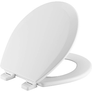 BEMIS 500TTT 000 Toilet Seat will Never Loosen and Provide the Perfect Fit, ROUND, White