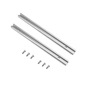 QWORK Aluminum T Track, 2 Pack 12 Inch Universal Double Cut Profile T Track, with Predrilled Mounting Holes and Screws, Woodworking and Fixtures, for Drill Press Table, Router Table