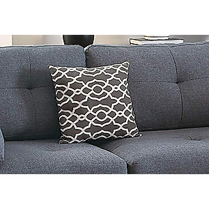 Poundex Linen-Like Fabric Sofas in Grey
