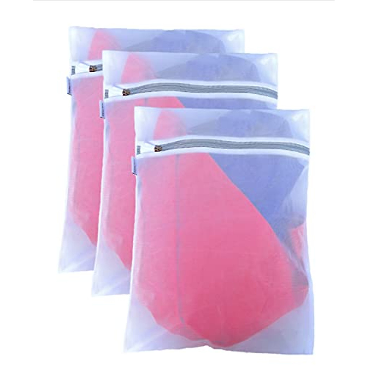 Heng happy 3pcs Small Mesh Laundry Bags for Socks,Delicates, Washing Machine,Underwear, Lingerie, 12 x 16 inches