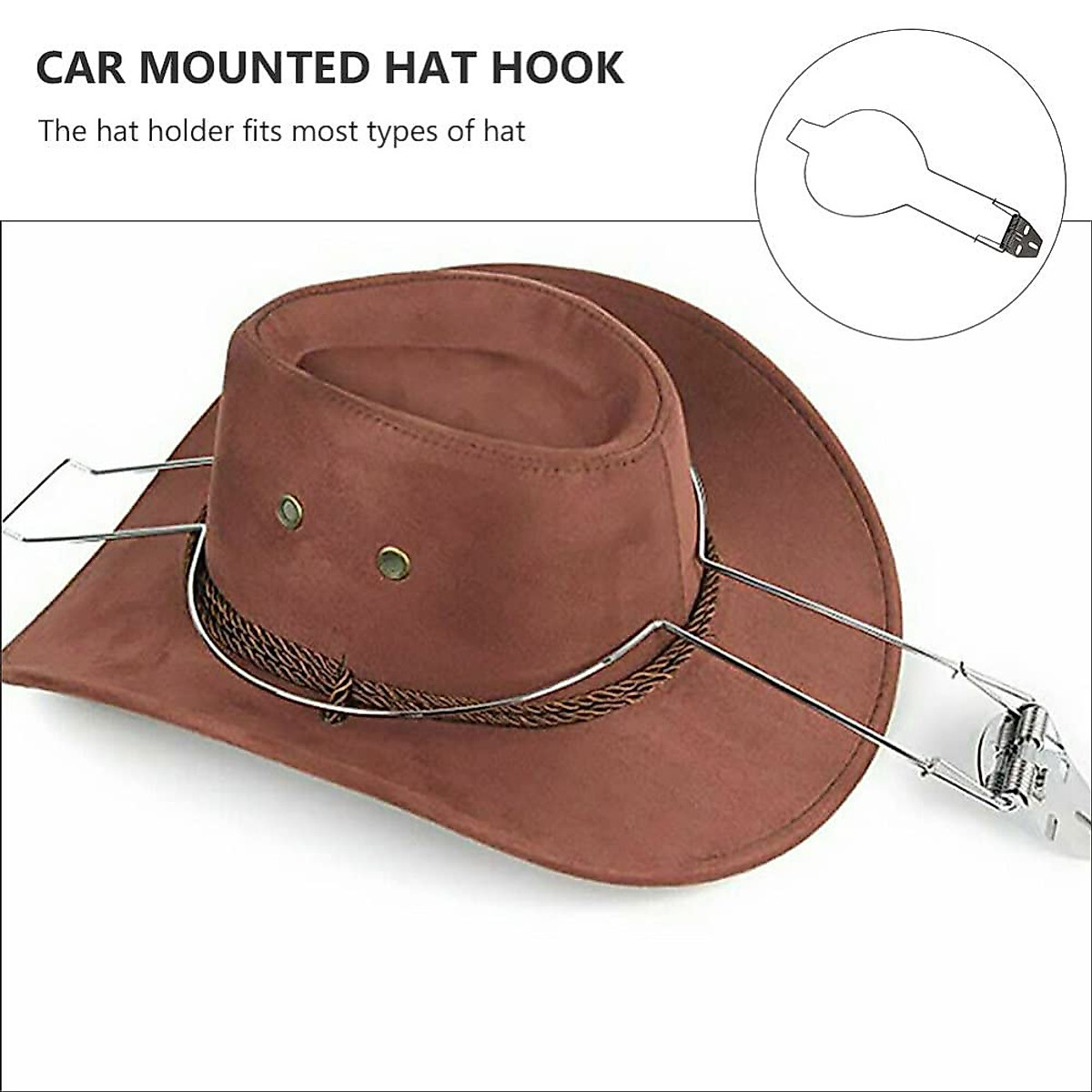 VOSAREA 2pcs Car Mounted Hat Racks Hat Holder Auto Car Hat Hanging Rack Holder Hat Organizer Stand for Truck Car Accessories