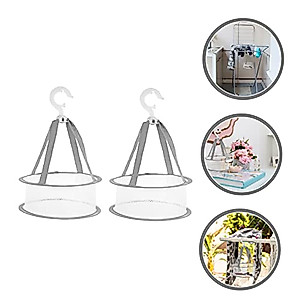 Alipis 2pcs Beauty Egg Drying Net White Makeup Silicone Makeup Sponge Foldable Laundry Rack Bra Hanging Basket Hanging Drying Basket Bath Sponges for Shower Socks Drying Rack Sock Fabric