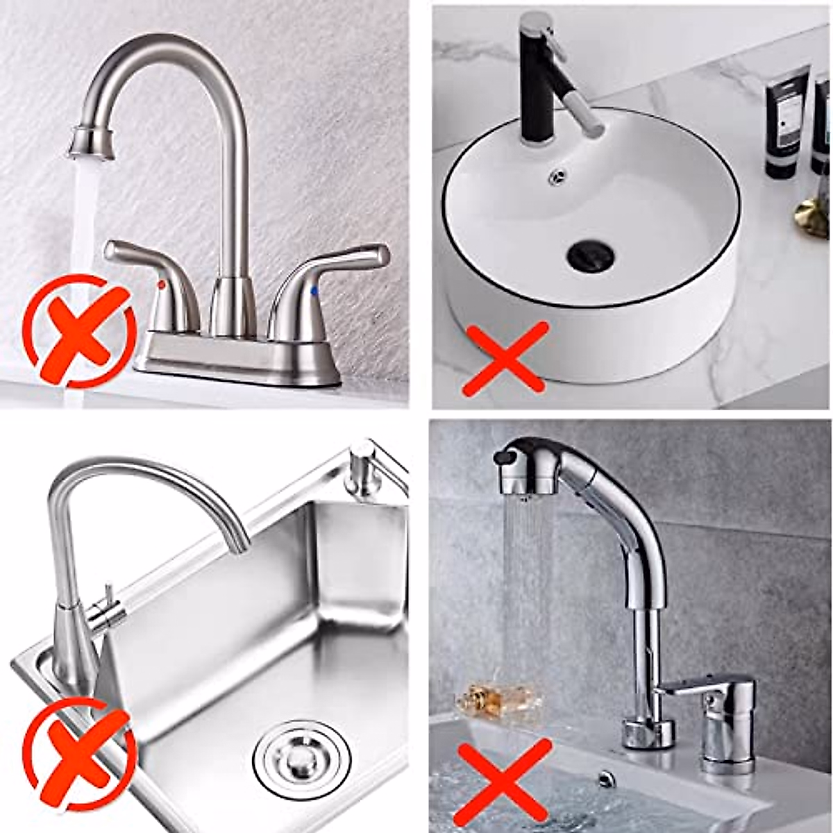 Sink Splash Guard for Kitchen, RV Accessories, Silicone Faucet Handle Drip Catcher Tray, Faucet Water Catcher Mat for Bathroom, Kitchen Accessories, black, 2pcs